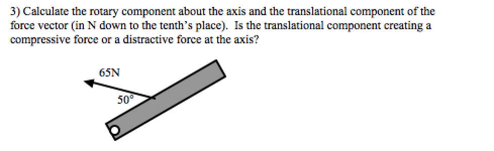 Solved 3) Calculate the rotary component about the axis and | Chegg.com