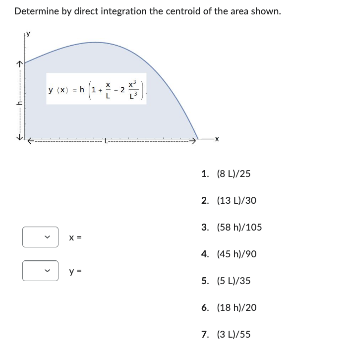 Solved Determine by direct integration the centroid of the | Chegg.com