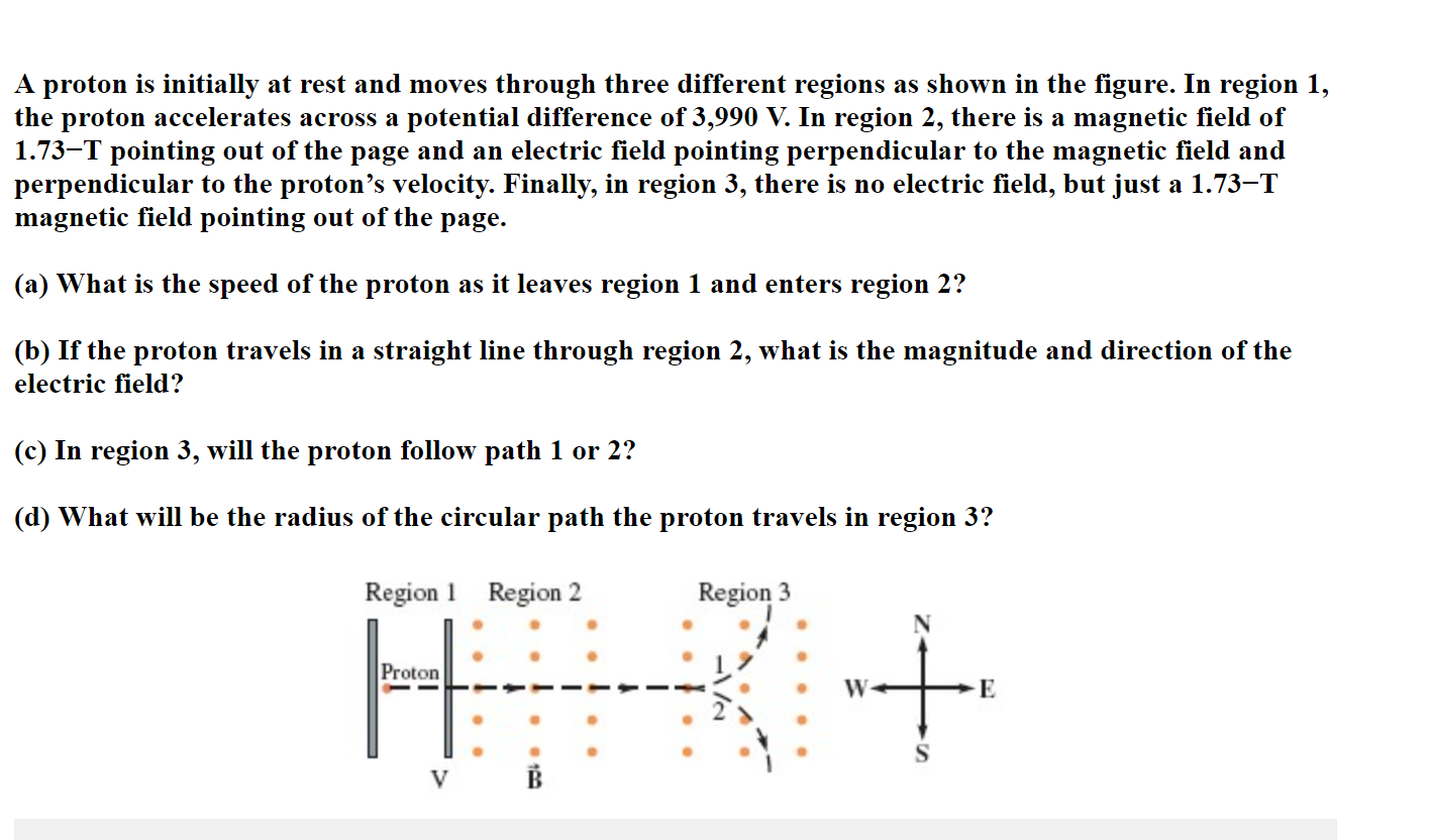 Solved A Proton Is Initially At Rest And Moves Through Three