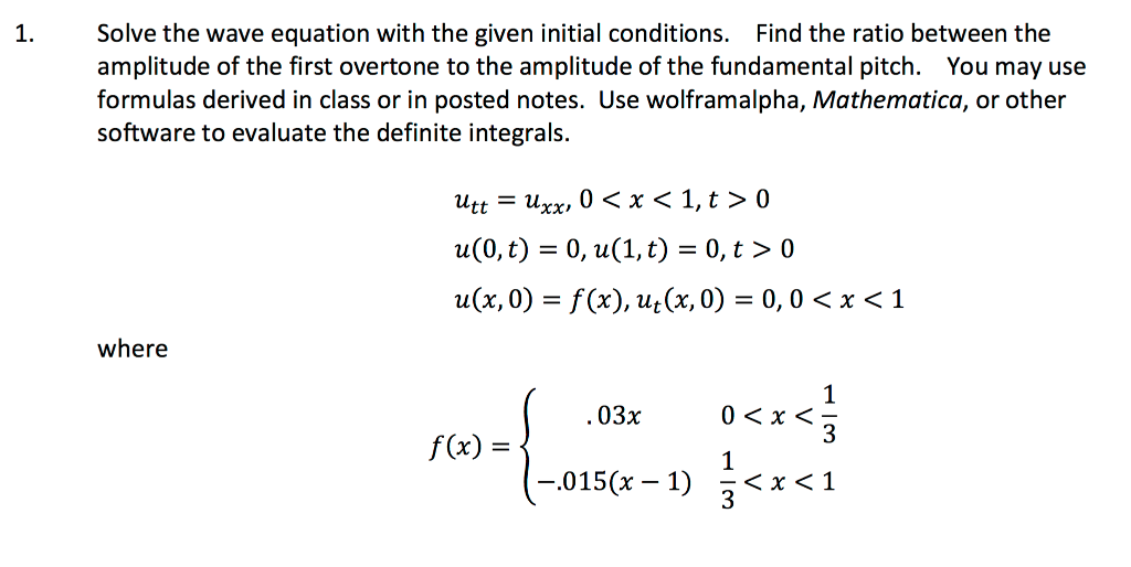 Solved Solve the wave equation with the given initial | Chegg.com