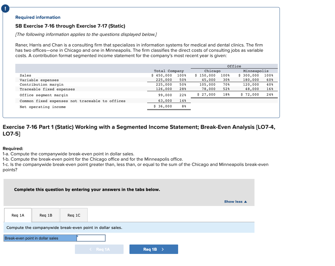 Solved Required information SB Exercise 7-16 through | Chegg.com