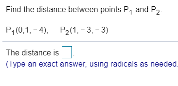 Solved Find the distance between points P1 and P2- | Chegg.com