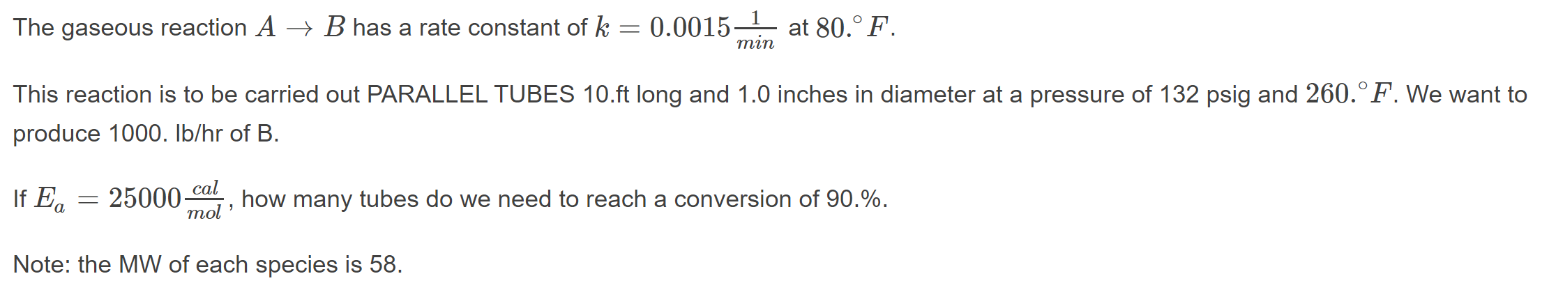 Solved The gaseous reaction A + B has a rate constant of k = | Chegg.com