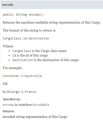 encode public String encode() Returns the | Chegg.com