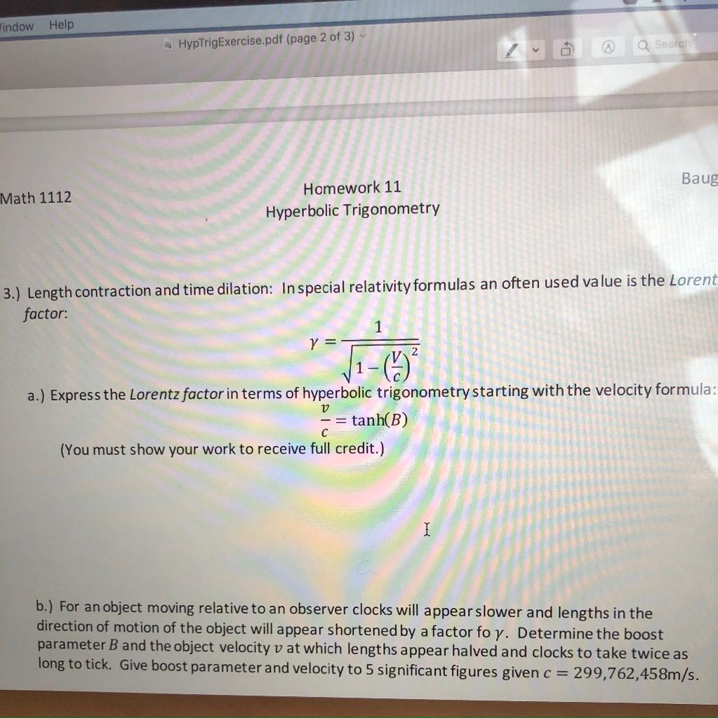 Solved Length contraction and time dilation: In special | Chegg.com