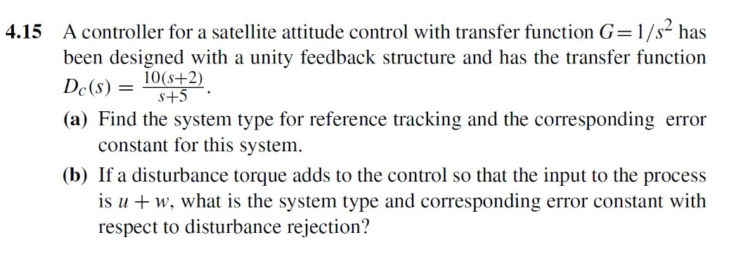 Solved 15 A Controller For A Satellite Attitude Control With 
