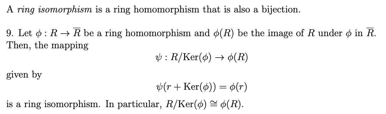 Solved A ring isomorphism is a ring homomorphism that is | Chegg.com