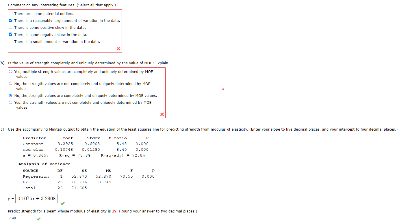 Solved Values of modulus of elasticity (MOE, the ratio of | Chegg.com