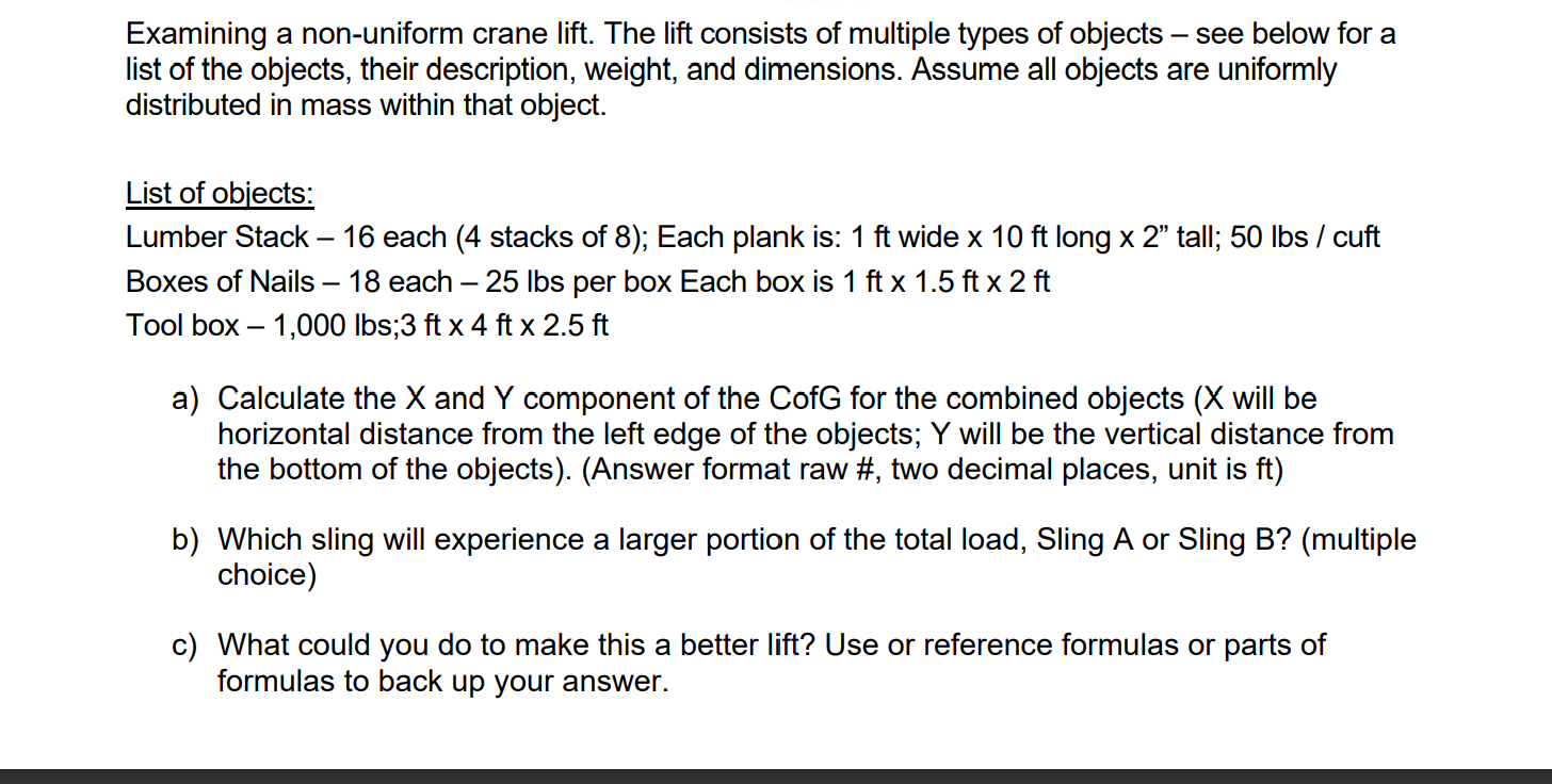 Solved roblem set \#3 Prohlem \#3 - Non-I Iniform Crane I | Chegg.com