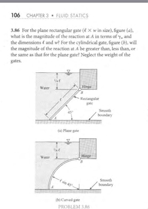 Solved 106 CHAPTER 3 FLUD STATICS .86 For the plane | Chegg.com