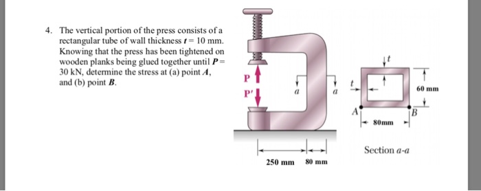 Solved The vertical portion of the press consists of a | Chegg.com
