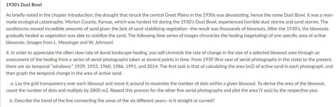 1930's Dust Bowl As briefly noted in the chapter | Chegg.com