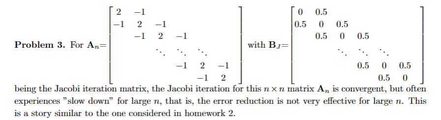 Solved Problem 3. For An=⎣⎡2−1−12−1−12⋱−1⋱−1⋱2−1−12⎦⎤ with | Chegg.com
