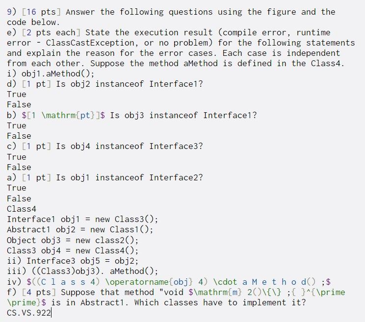Solved 9) [16 pts] Answer the following questions using the | Chegg.com