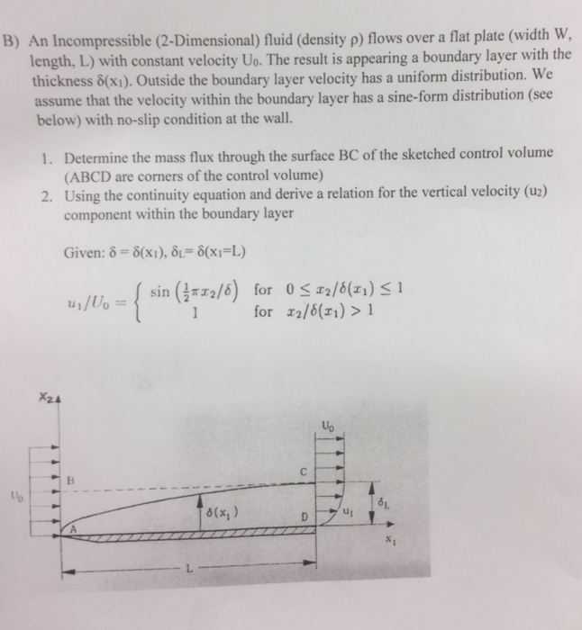 Solved An Incompressible (2-Dimensional) fluid (density rho) | Chegg.com