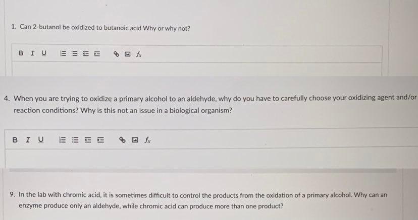 Solved 1. Can 2-butanol be oxidized to butanoic acid Why or | Chegg.com
