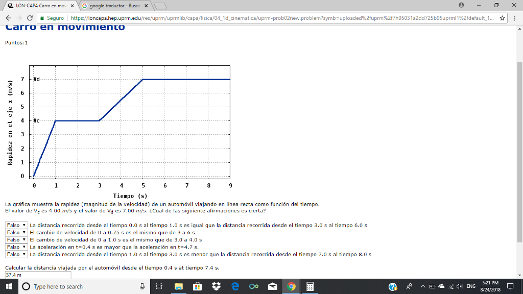 Solved Q LON-CAPA Carro en mo-