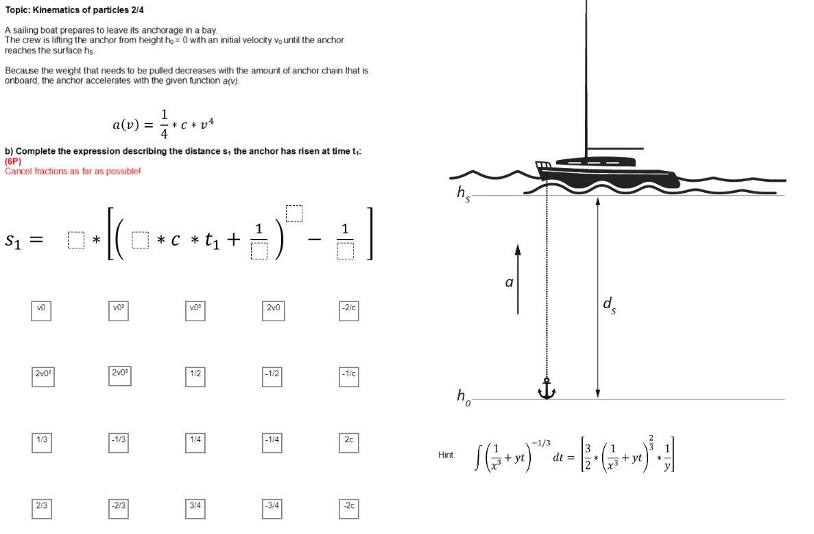 Solved Topic: Kinematics of particles 214 A sailing boat | Chegg.com