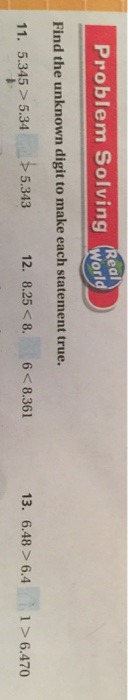 Solved Problem Solving or Find the unknown digit to make | Chegg.com