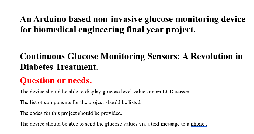 I want to use this method of blood glucose detection | Chegg.com
