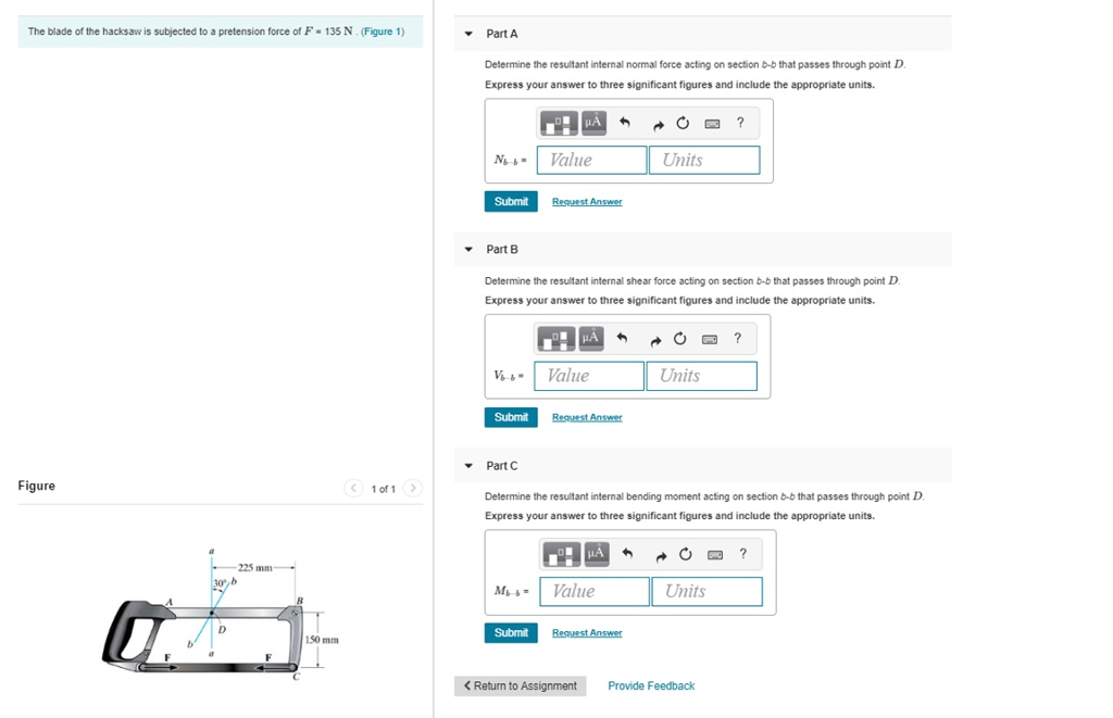Solved The blade of the hacksaw is subjected to a pretension | Chegg.com