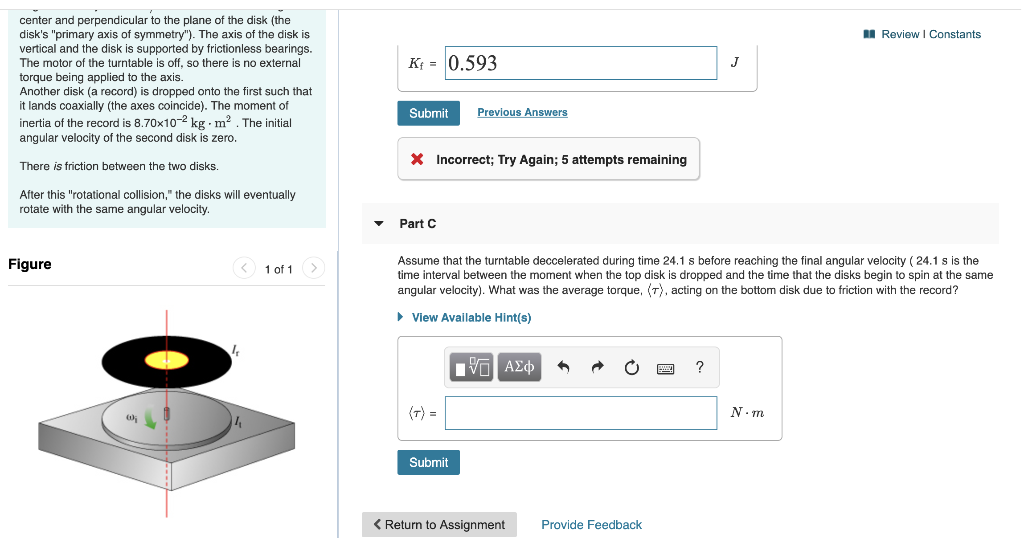 Solved A Review | Constants What is the final angular | Chegg.com