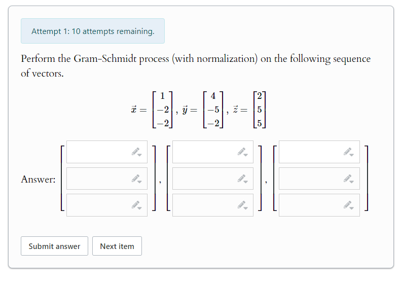 Solved Attempt 1: 10 ﻿attempts remaining.Perform the | Chegg.com