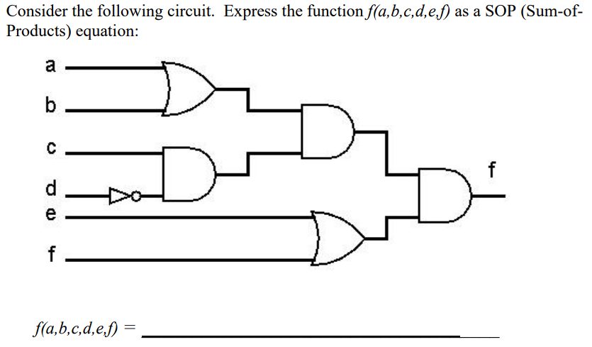 Solved Consider the following circuit. Express the function | Chegg.com