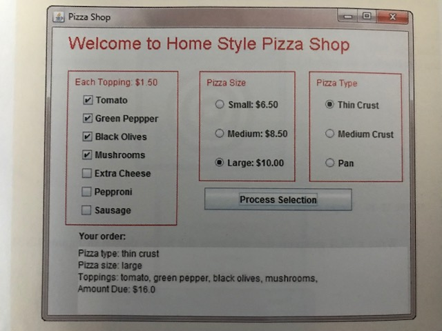 Solved (A) Write a GUI Application to create a menu for a | Chegg.com