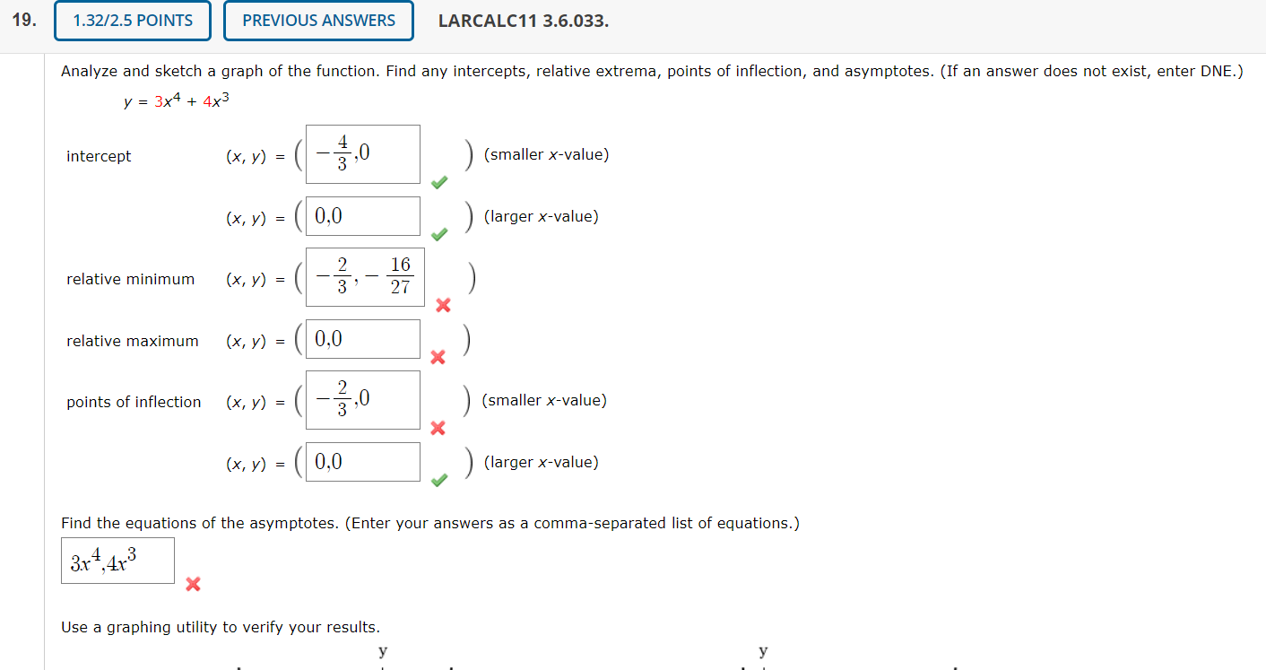 Solved 19. 1.32/2.5 POINTS PREVIOUS ANSWERS LARCALC11 | Chegg.com