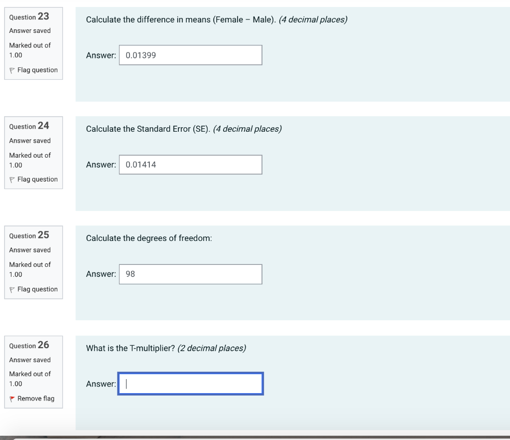Solved Hi could you please help me to find the T multiplier? | Chegg.com