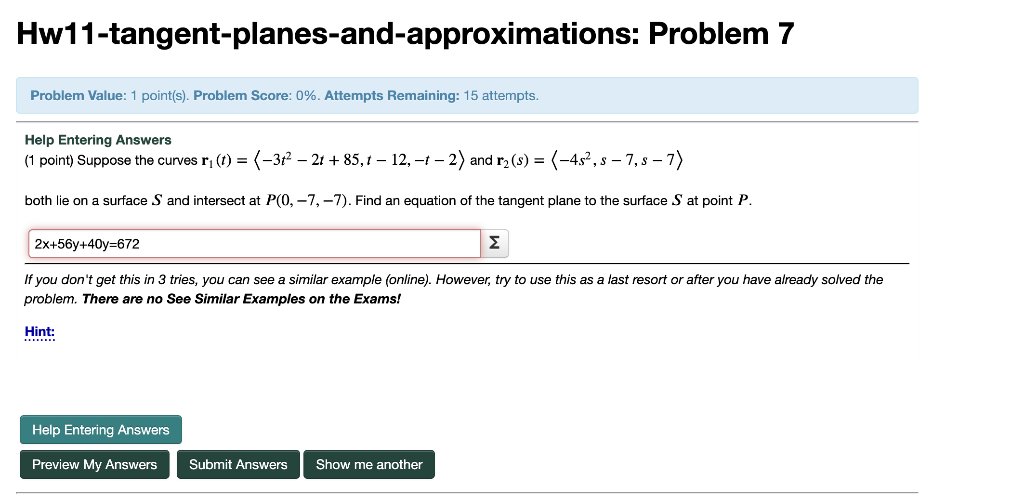 Solved Hw11-tangent-planes-and-approximations: Problem 7 | Chegg.com
