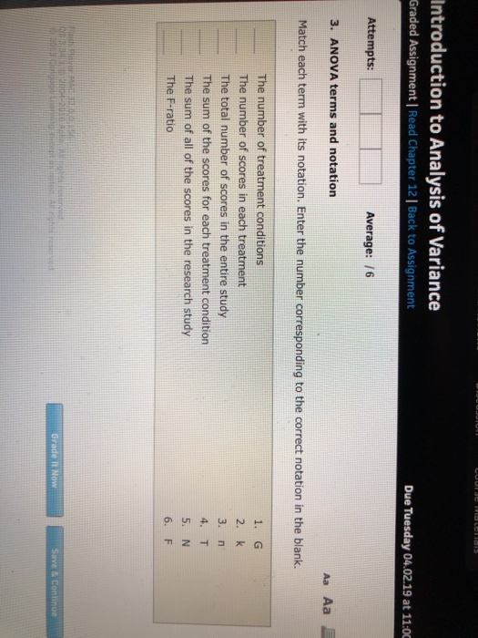 Solved Introduction to Analysis of Variance Graded | Chegg.com