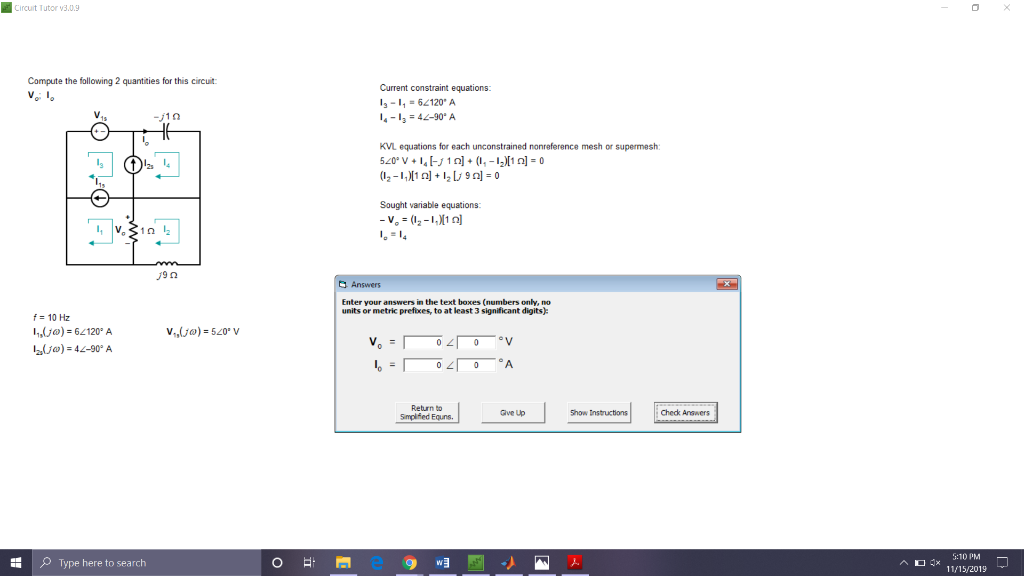 Solved Circuit Tutor v3.0.9 - 0 X Compute the following 2 | Chegg.com