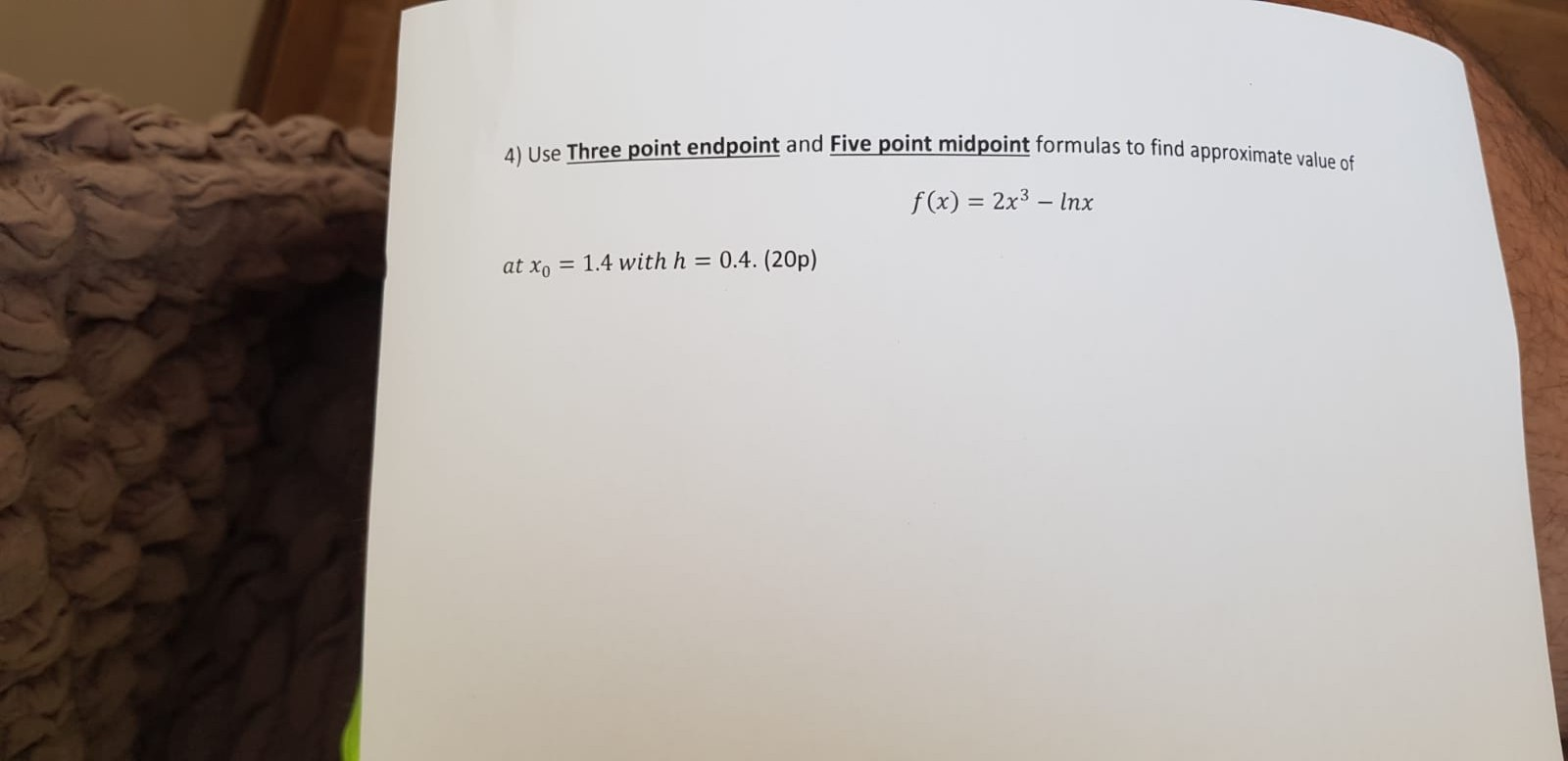 Solved nt and Five point midpoint formulas to find | Chegg.com