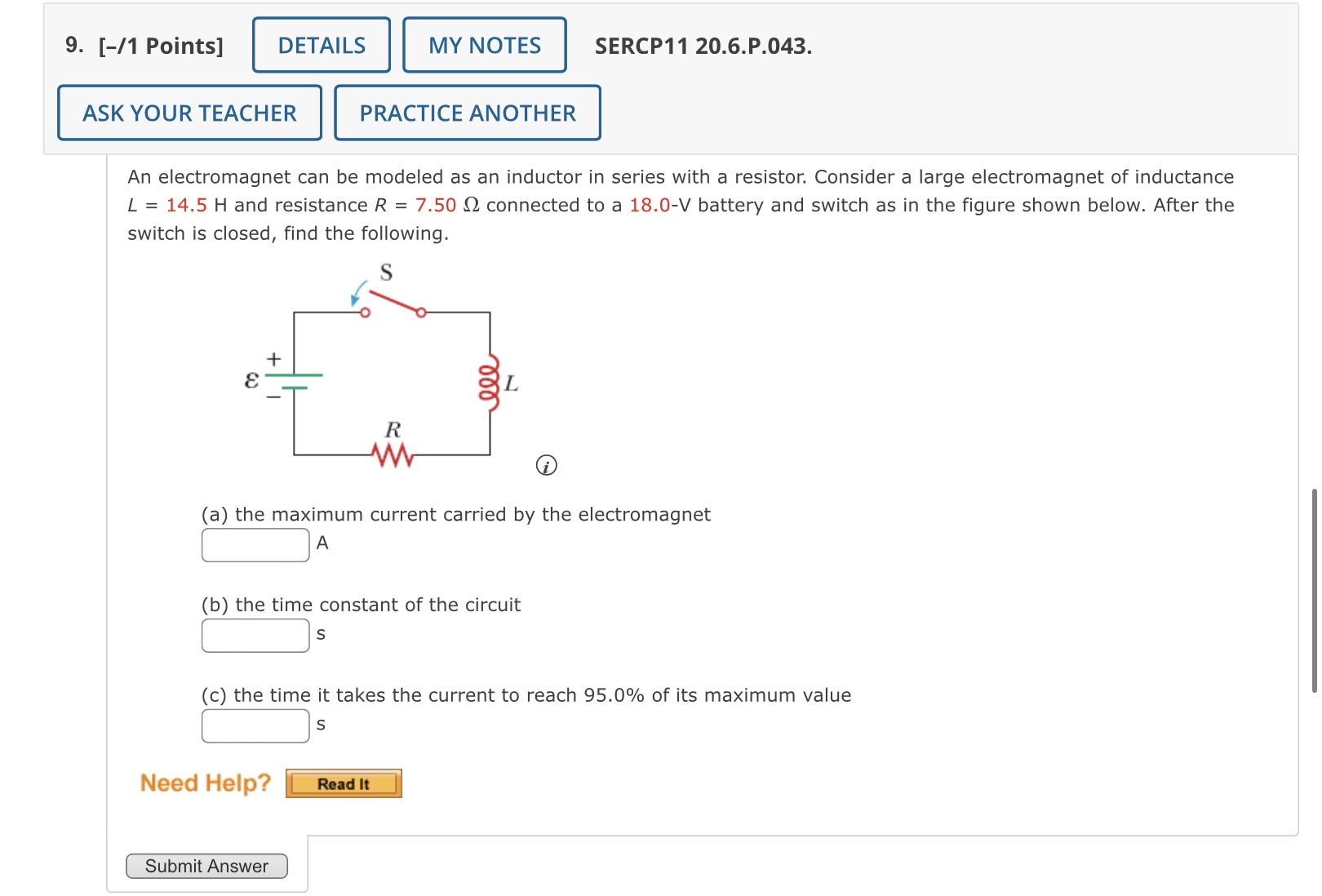 Solved An electromagnet can be modeled as an inductor in | Chegg.com
