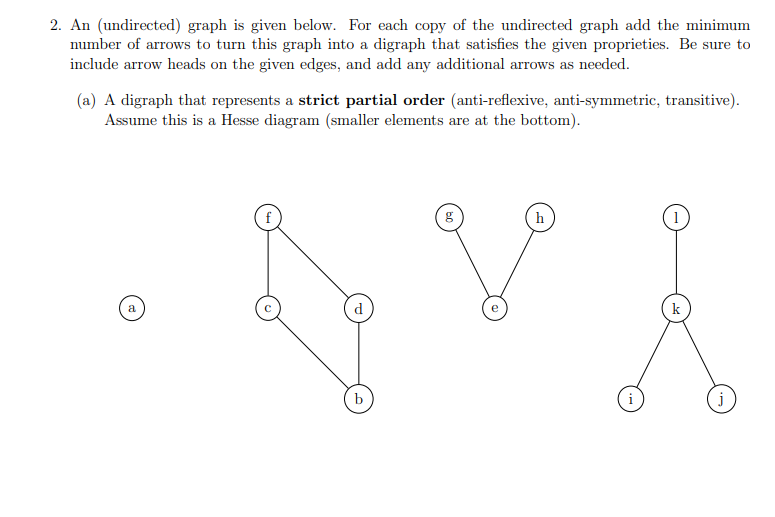 Solved 2. An (undirected) graph is given below. For each | Chegg.com