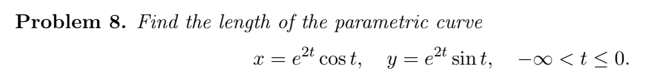 Solved Problem 8. Find the length of the parametric curve | Chegg.com