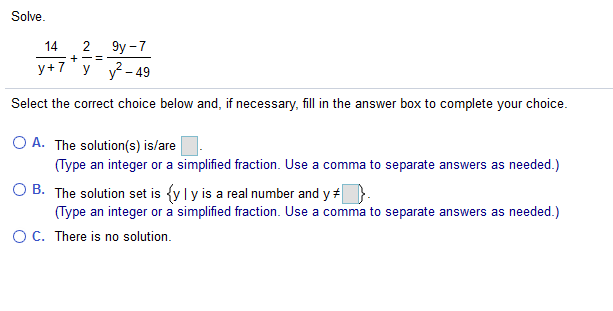 Solved Solve. 4 1 1 10 2 9z 9 6z Select the correct choice | Chegg.com