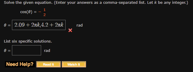 Solved Solve the given equation. (Enter your answers as a | Chegg.com