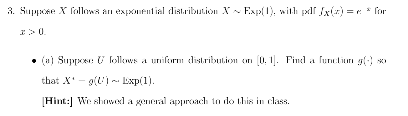 Solved Suppose X follows an exponential distribution | Chegg.com