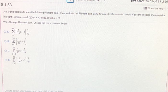 Solved Use sigma notation to write the following Riemann | Chegg.com