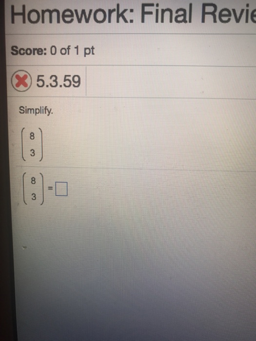 Solved Simplify. (8 3) (8 3) = | Chegg.com