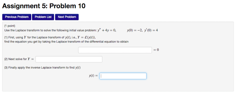 Solved Assignment 5: Problem 10 Previous Problem Problem | Chegg.com