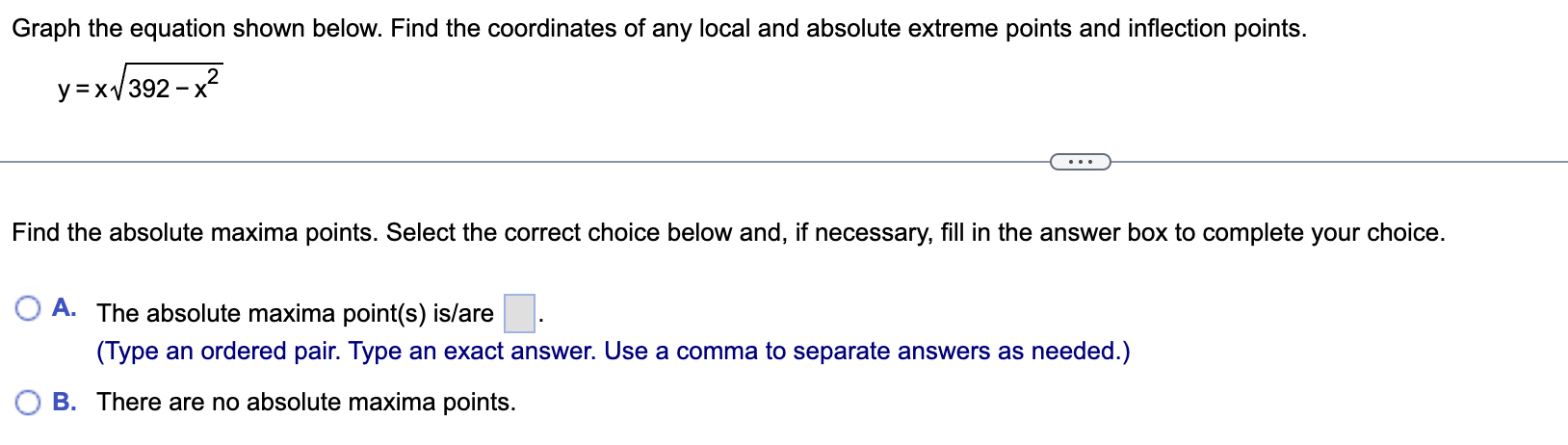 Solved Graph the equation shown below. Find the coordinates | Chegg.com