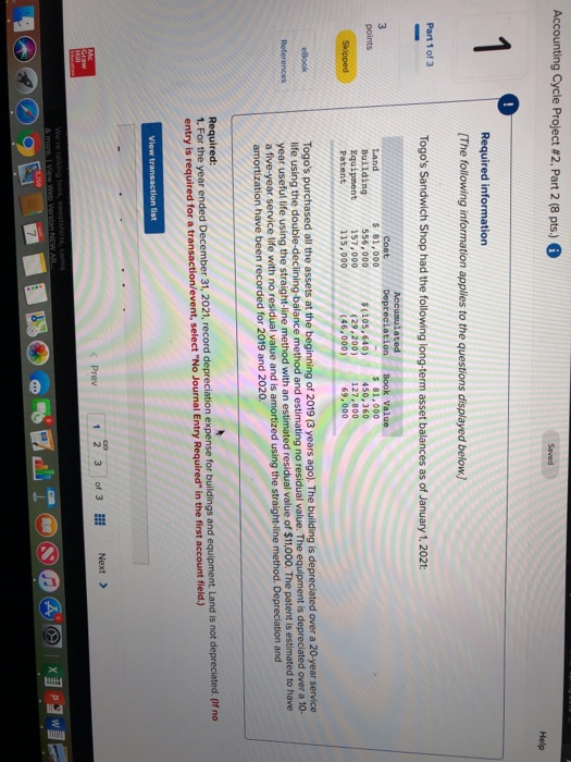 Solved Accounting Cycle Project 2 Part 2 8 Pts Help 