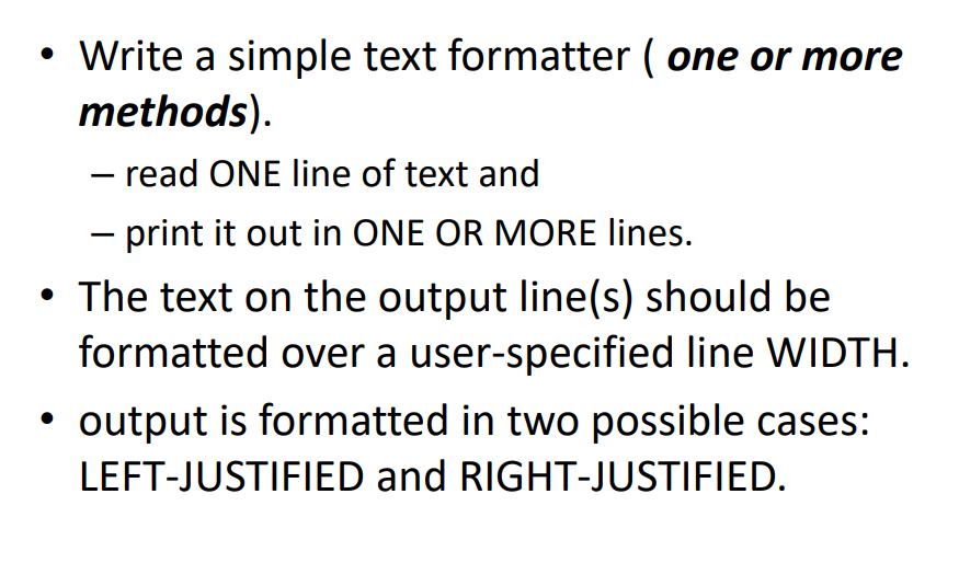 Solved - Write a simple text formatter ( one or more | Chegg.com