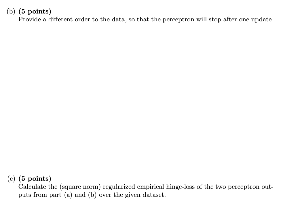 Question 2–Perceptron Show all calculations in all | Chegg.com