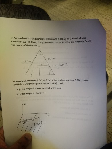 Solved 3. An equilateral triangular current loop with sides | Chegg.com