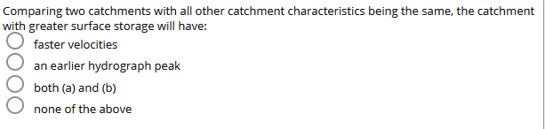 Solved Comparing two catchments with all other catchment | Chegg.com